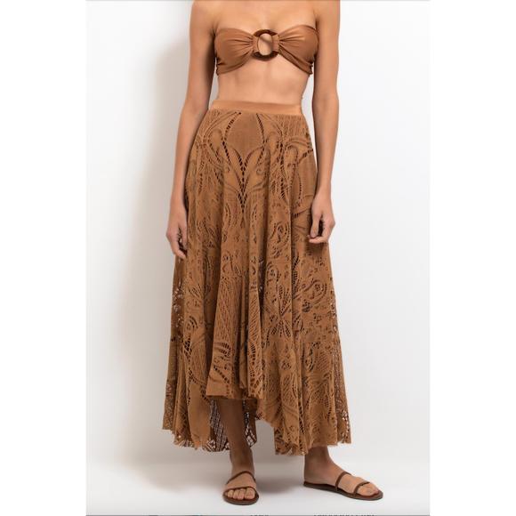 PatBO | Skirts | New Patbo Lace Beach Skirt In Almond | Poshmark